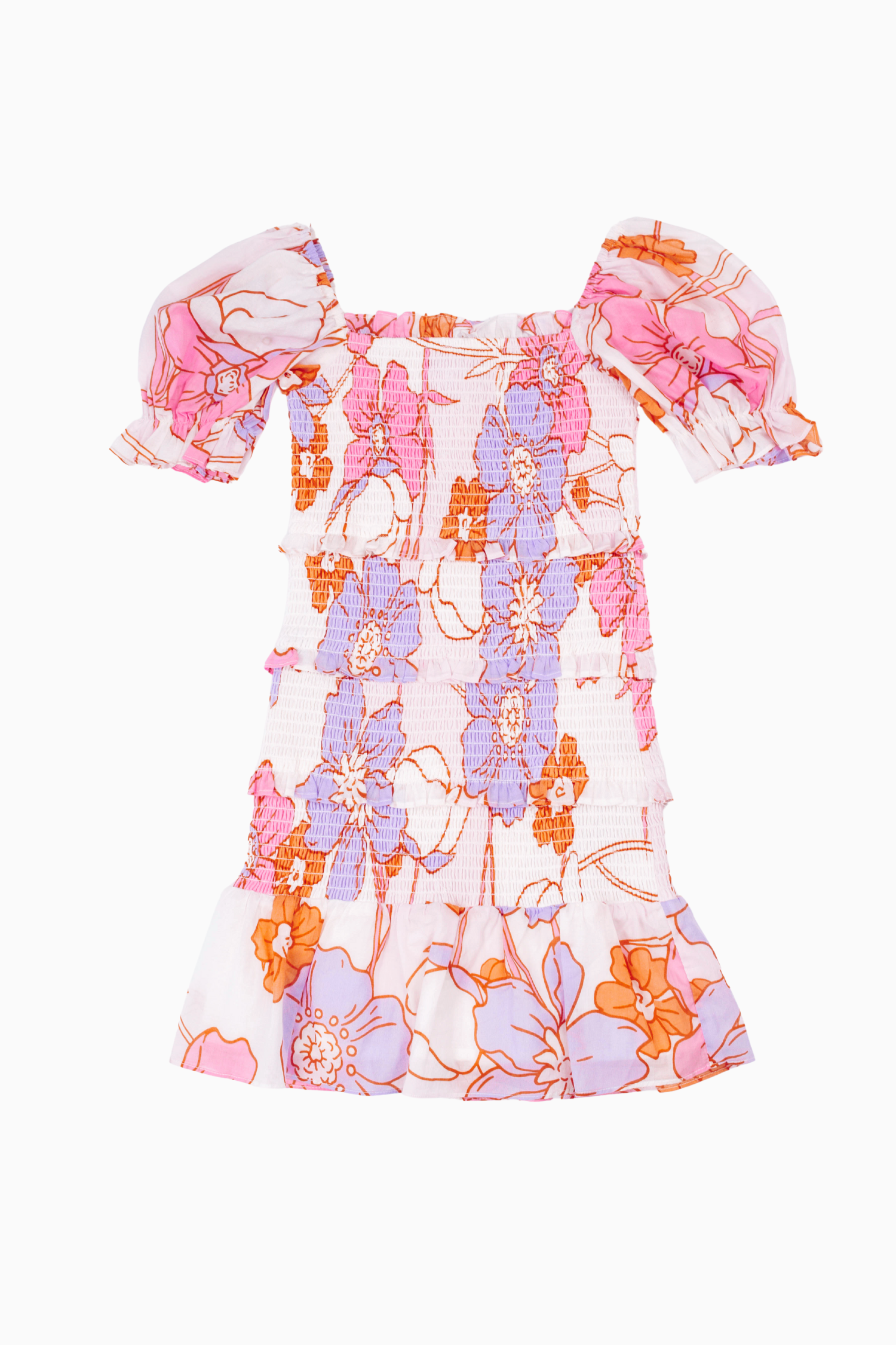 The Mollie Puff Sleeve Tween Dress - White/Pink – The Impeccable Pig